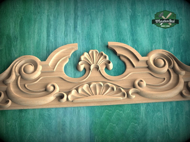 Elegant Scrollwork Wood Trim, Baroque Style Wooden Applique, 1pc ...