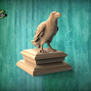 Raven Wooden Finial for Staircase Newel Post #2, Crow Finial Bed Post ...