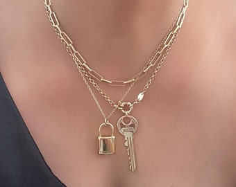 Gold Set Lock Key Gold Filled Set Lock and Key 18K GF - Etsy