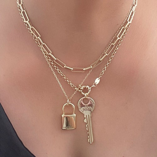 Gold Set Lock Key Gold Filled Set Lock and Key 18K GF - Etsy