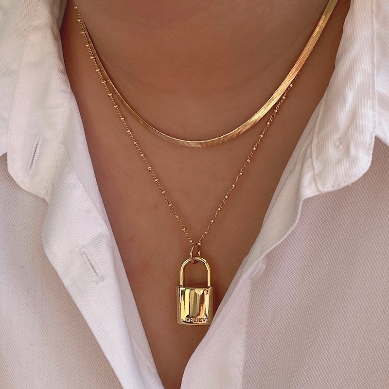 Padlock Necklace - Etsy