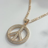 Peace Sign Necklace Jewelry Gift for Her Beady Chain Pendant Peace ...