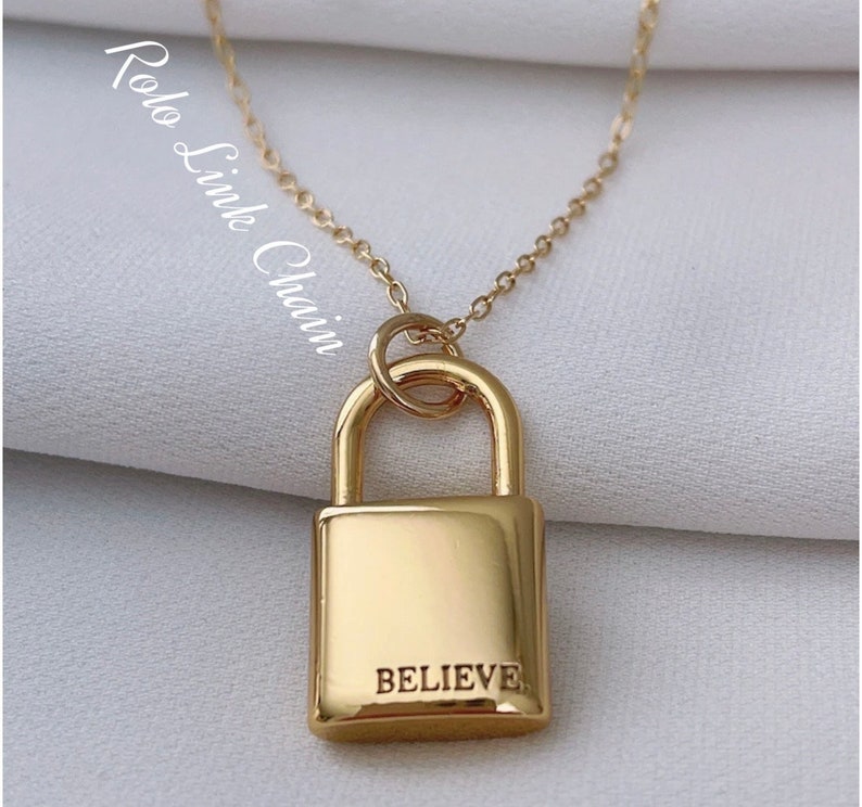 Gold Set Lock Key, Gold Filled Set Lock and Key, 18K GF, Dainty Gold ...