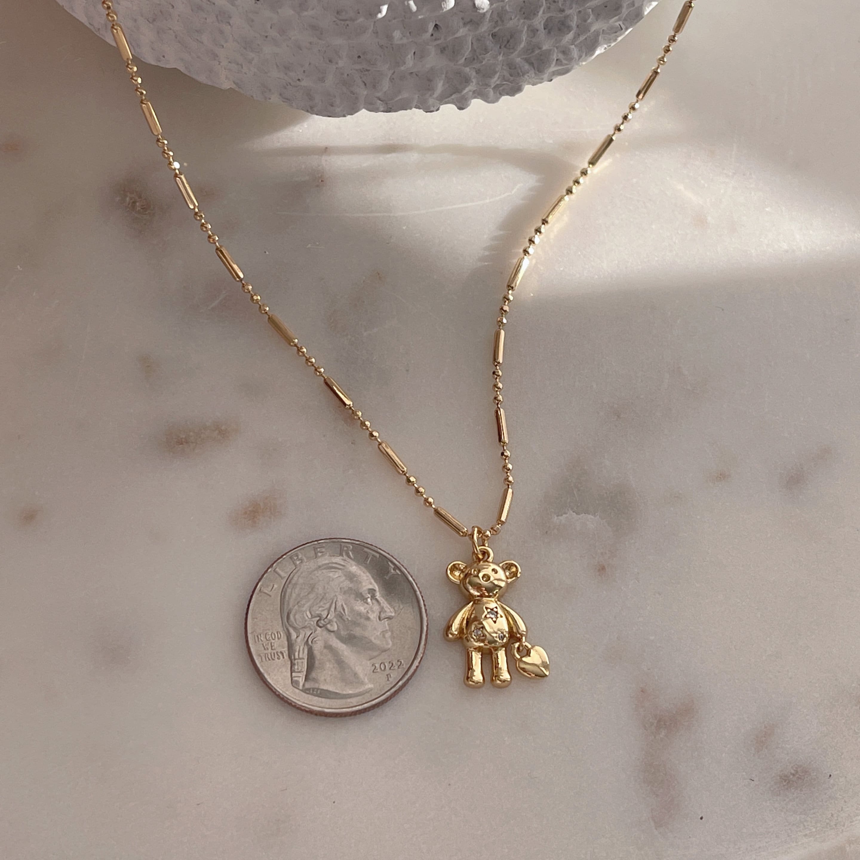 Teddy Bear Necklace Bear Necklace Tiny Teddy Bear Necklace - Etsy