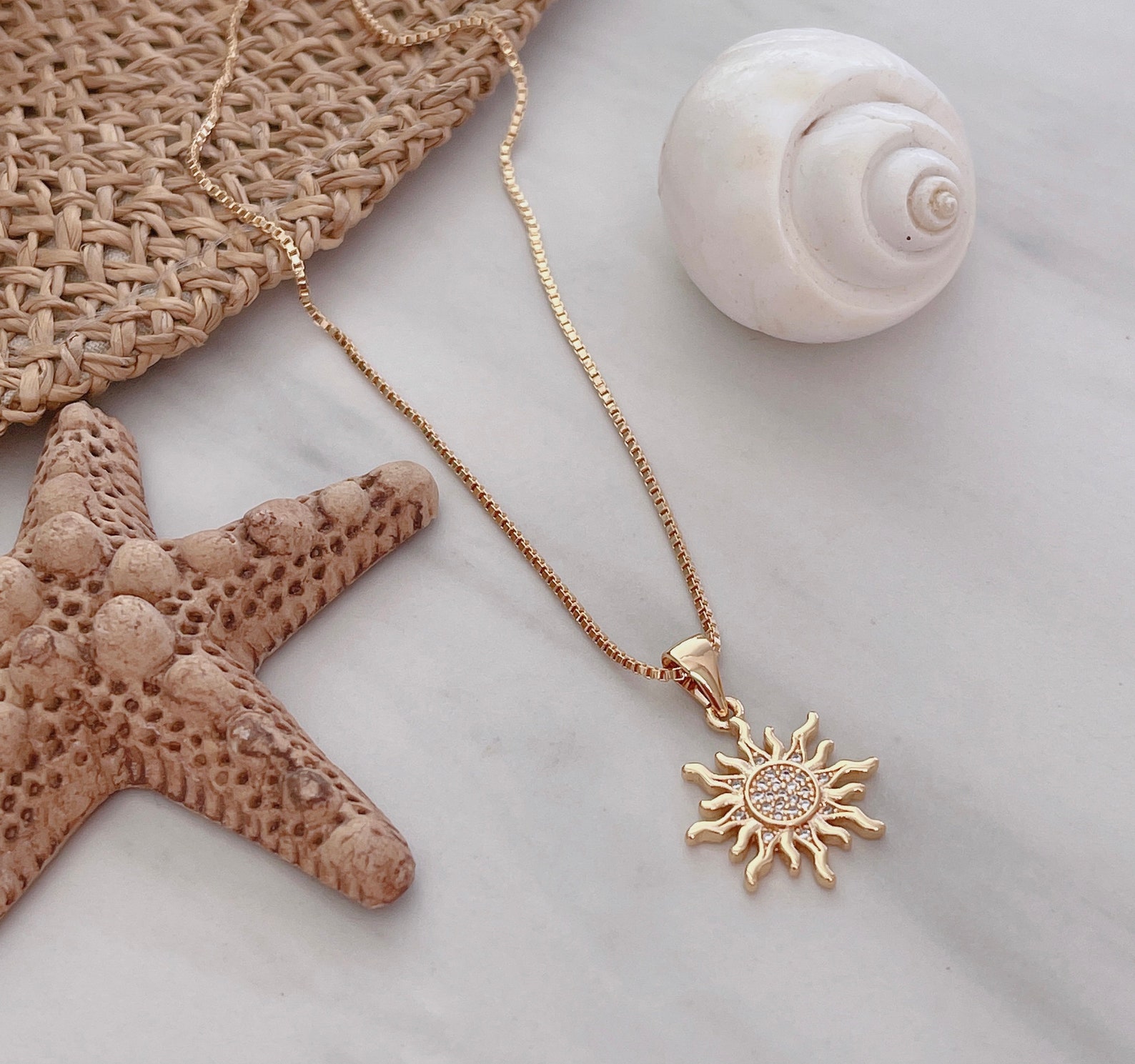 Sunshine Necklace Sun Gold Necklace Sunny Necklace - Etsy