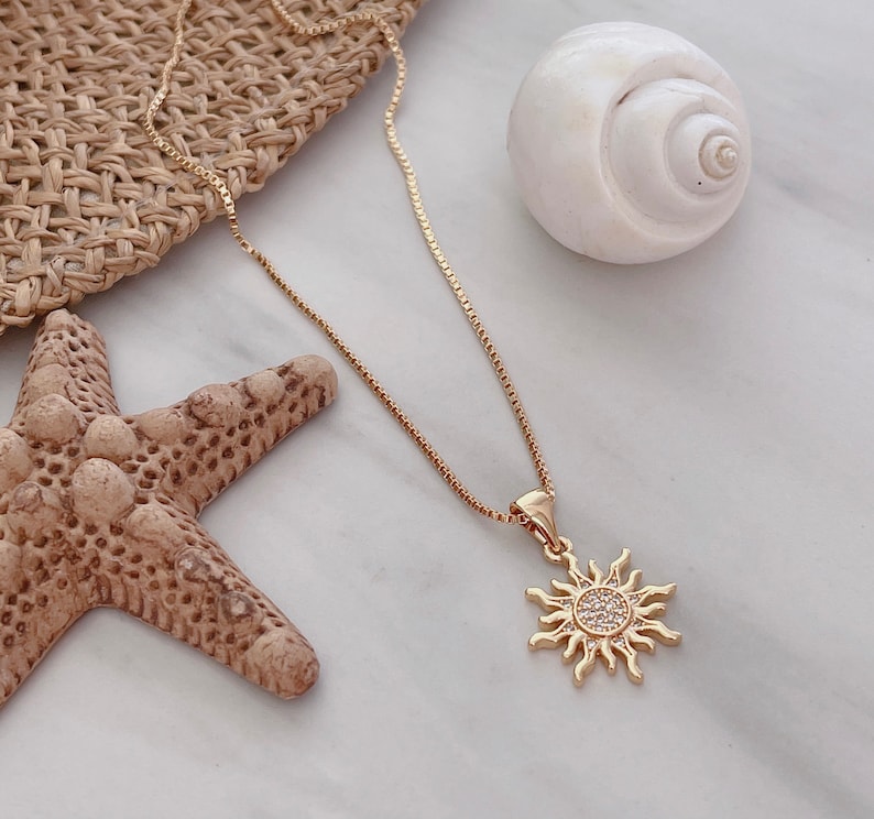 Sunshine Necklace Sun Gold Necklace Sunny Necklace - Etsy