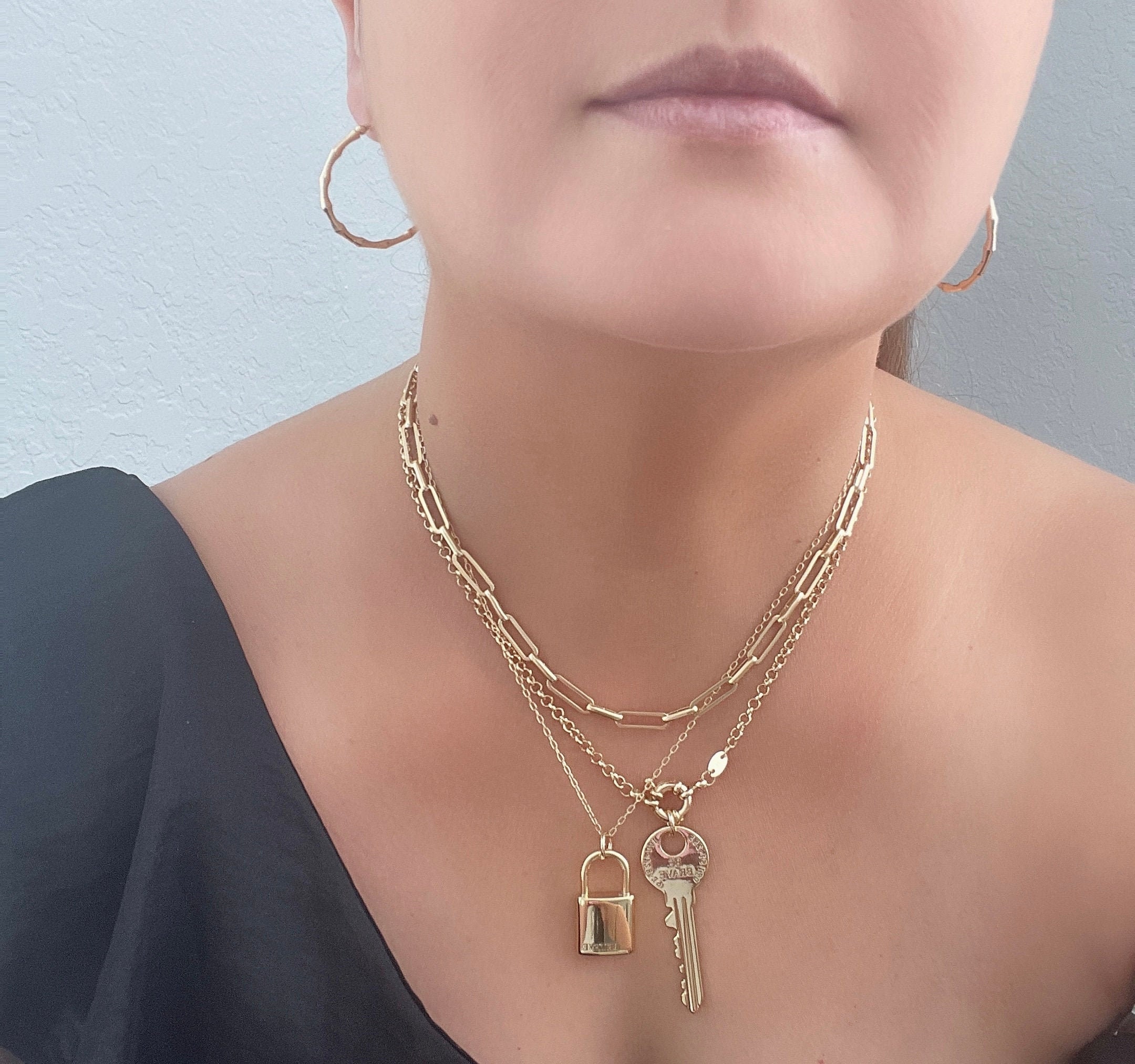 Gold Set Lock Key Gold Filled Set Lock and Key 18K GF | Etsy