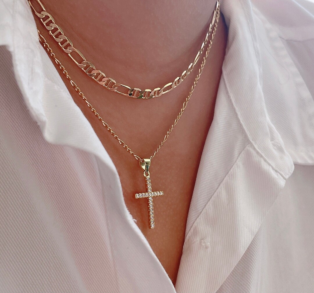 Cross Necklace, Dainty Cross Necklace, Protection Necklace, Tiny Cross ...
