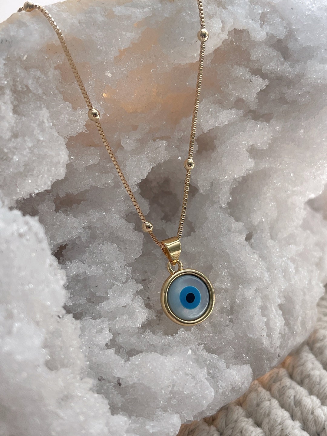 Evil Eye Necklace, Luck Eye Blue Necklace, Amulet Necklace, Good Lucky ...