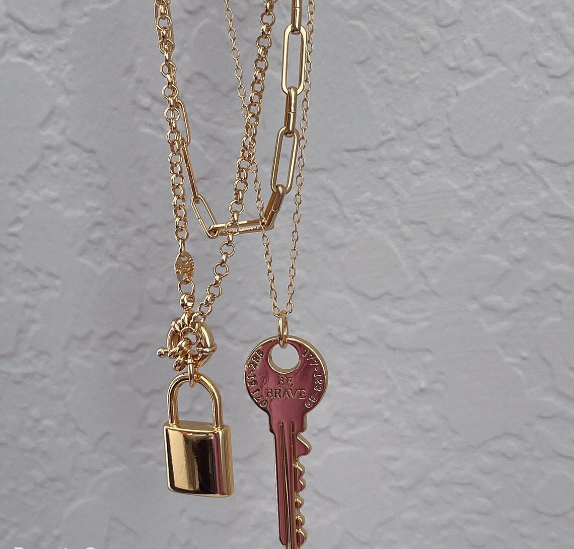 Gold Set Lock Key Gold Filled Set Lock and Key 18K GF | Etsy