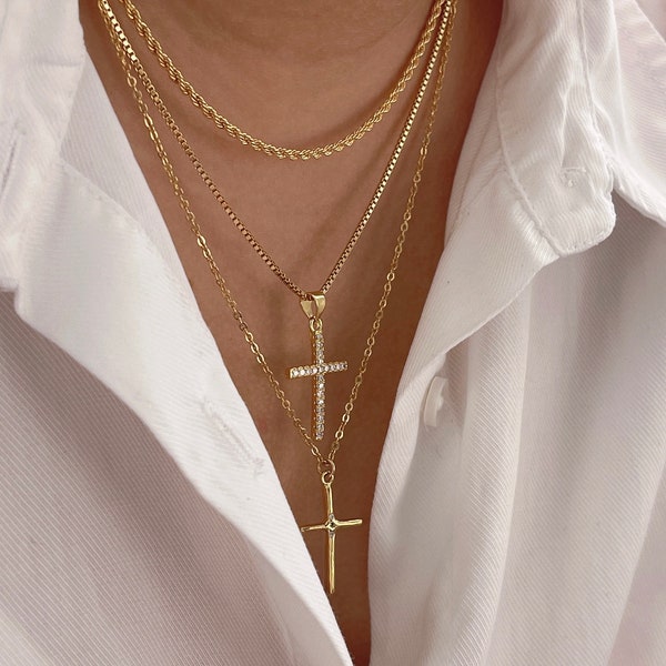 Cross Stack Necklace - Etsy