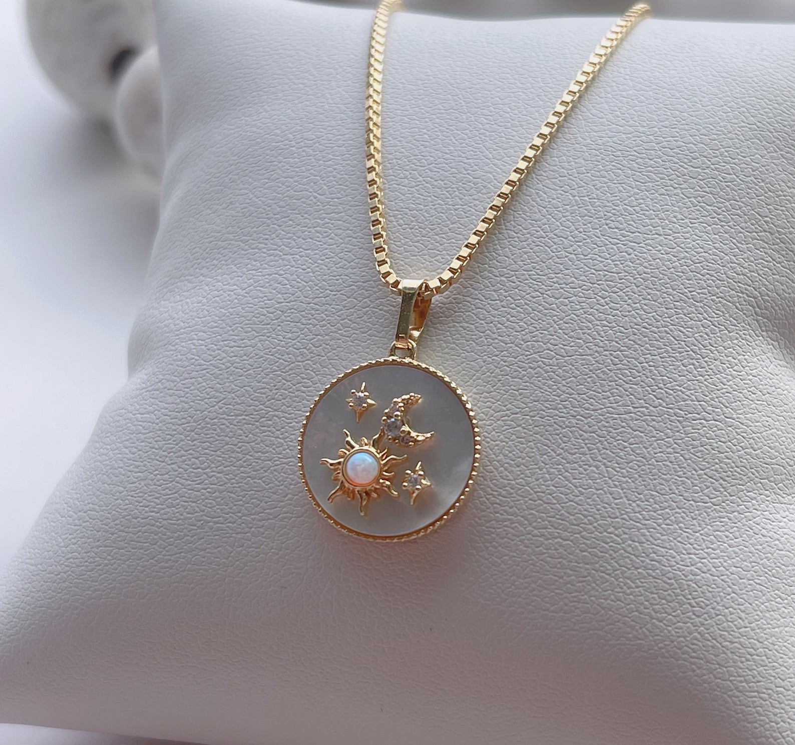 Sun Moon Necklace, Solar Eclipse Necklace, Celestial Sunshine Necklace ...
