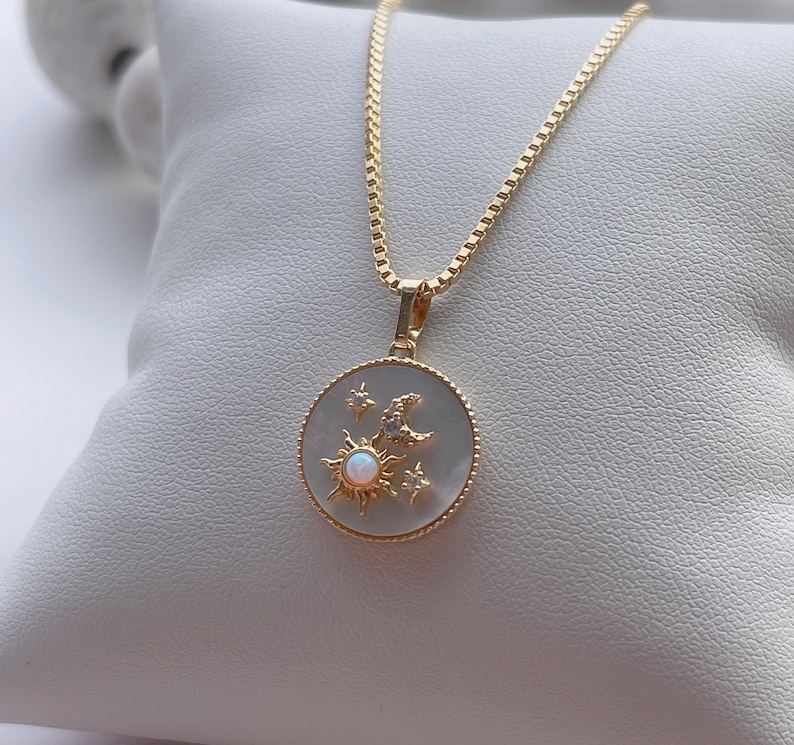 Sun Moon Necklace Solar Eclipse Necklace Celestial Sunshine - Etsy