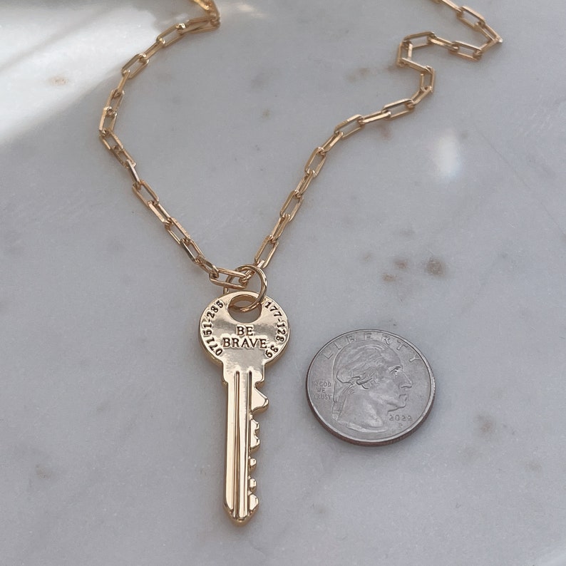 Gold Key Necklace, Key Necklace, Gold Pendant, Gold Key, Gold Filled ...