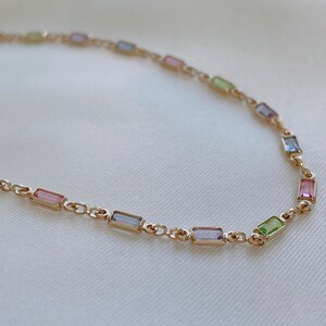 Rectangles Link Chain, Colors Link Chain, Layered Chain Necklace ...