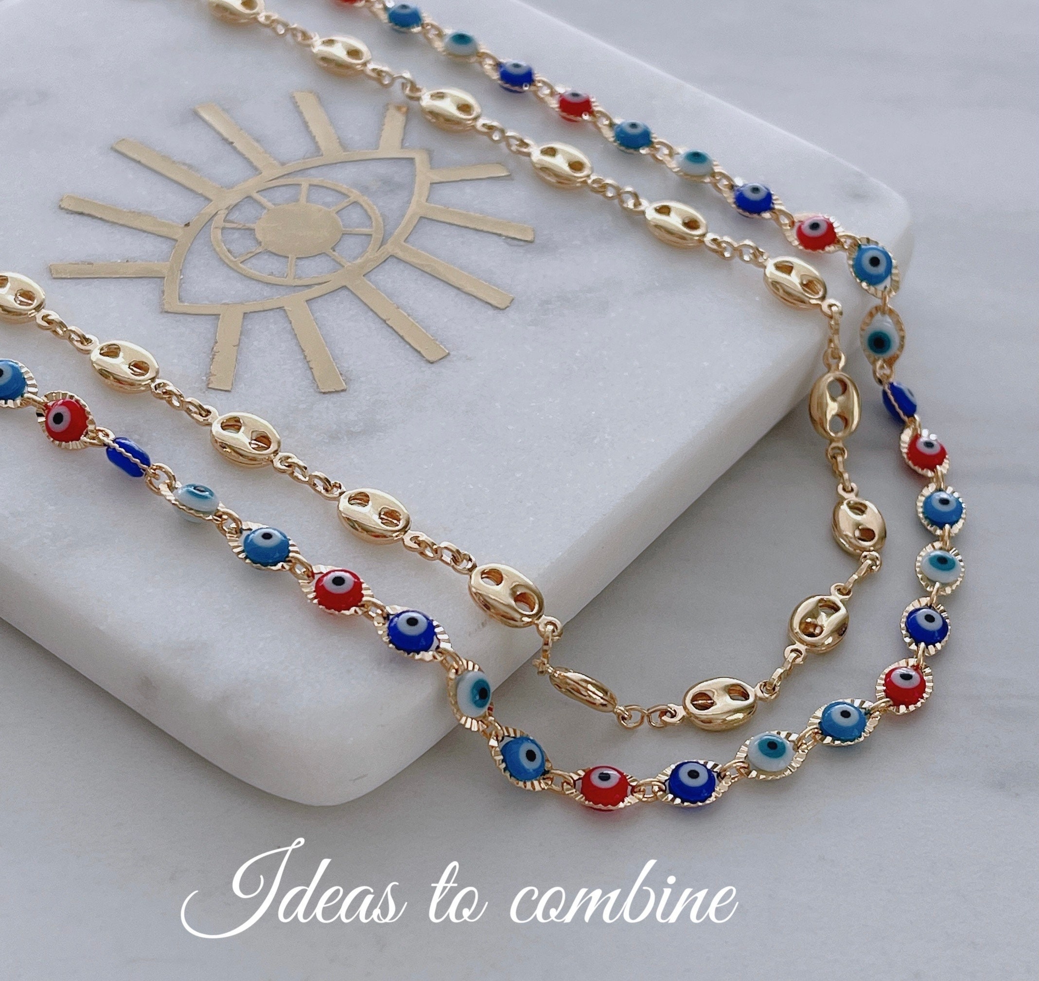 Evil Eye Chain Necklace Lucky Eye Necklace Amulet Chain - Etsy