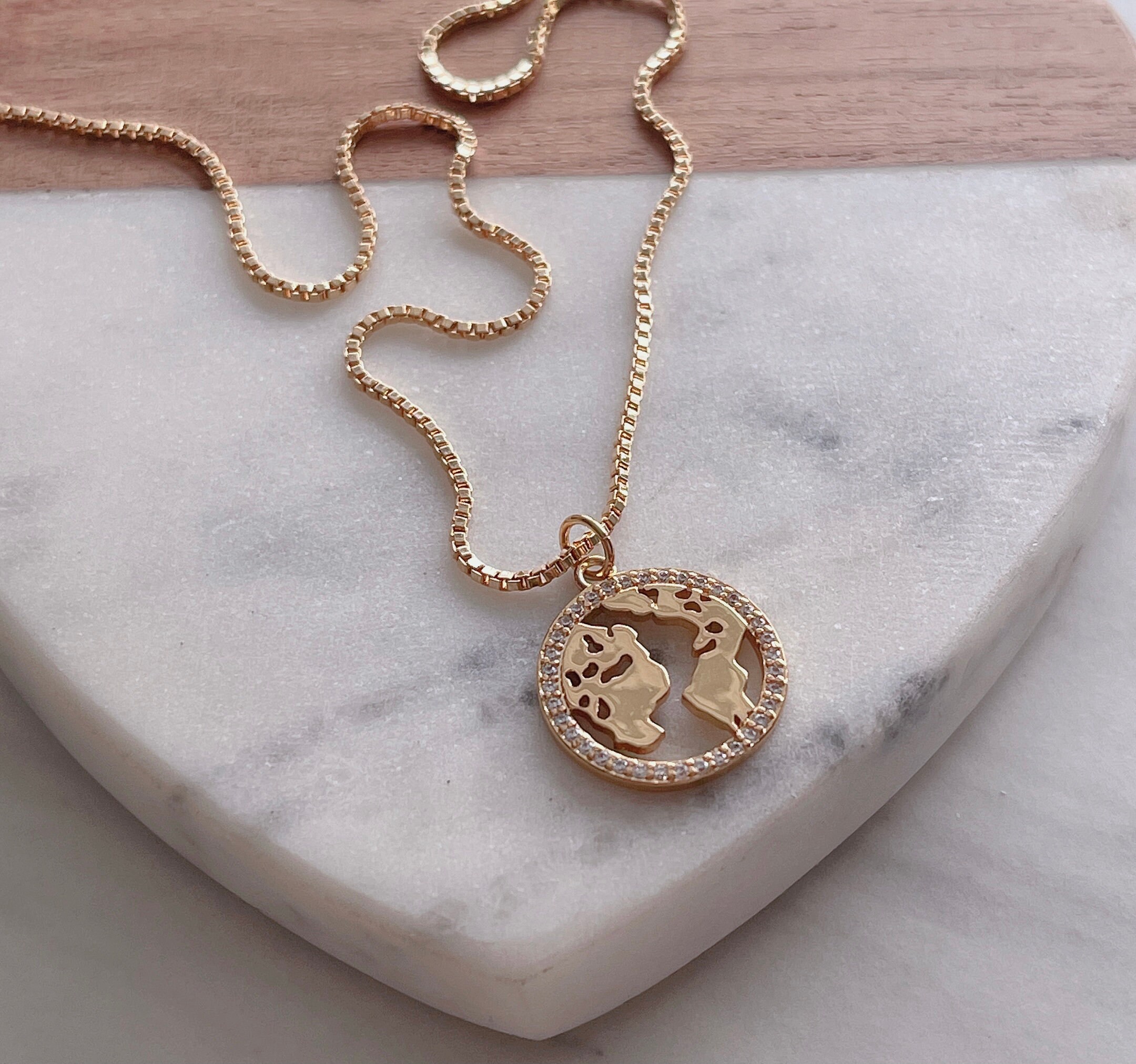 World Necklace Map Necklace Planet Necklace Universe | Etsy