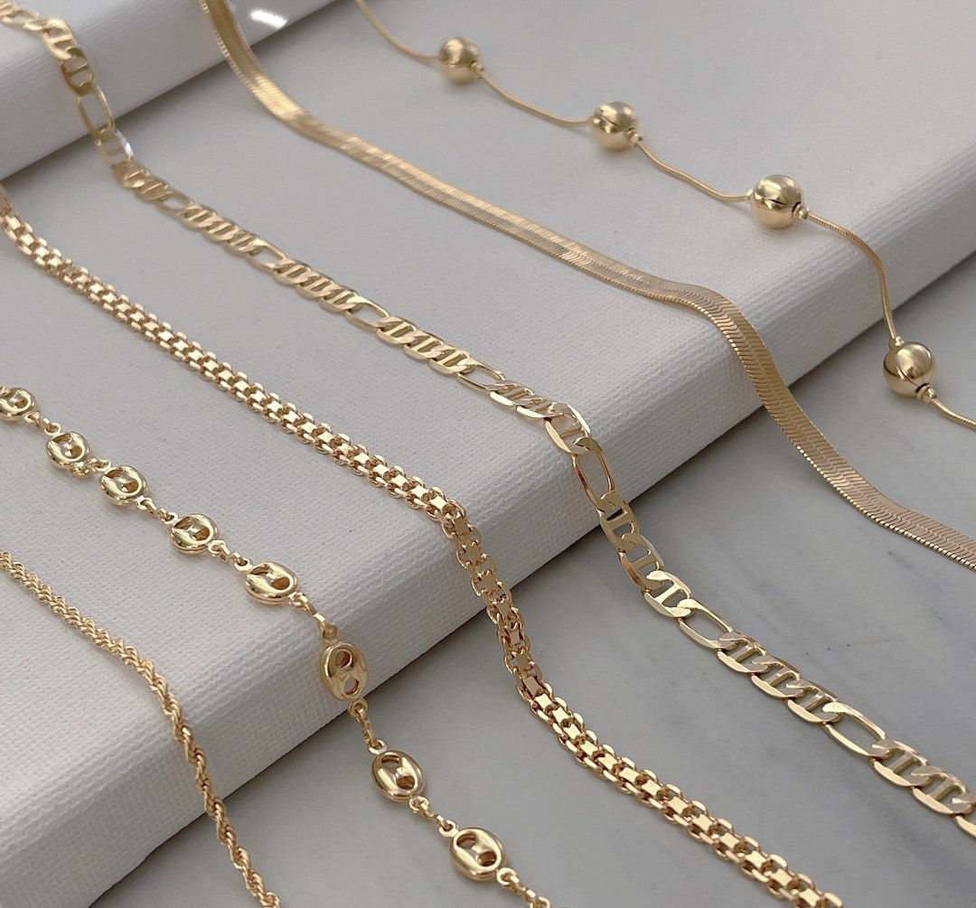 18k Gold Filled Chain Necklace, Minimalist Chain Necklace, Bridesmaid ...