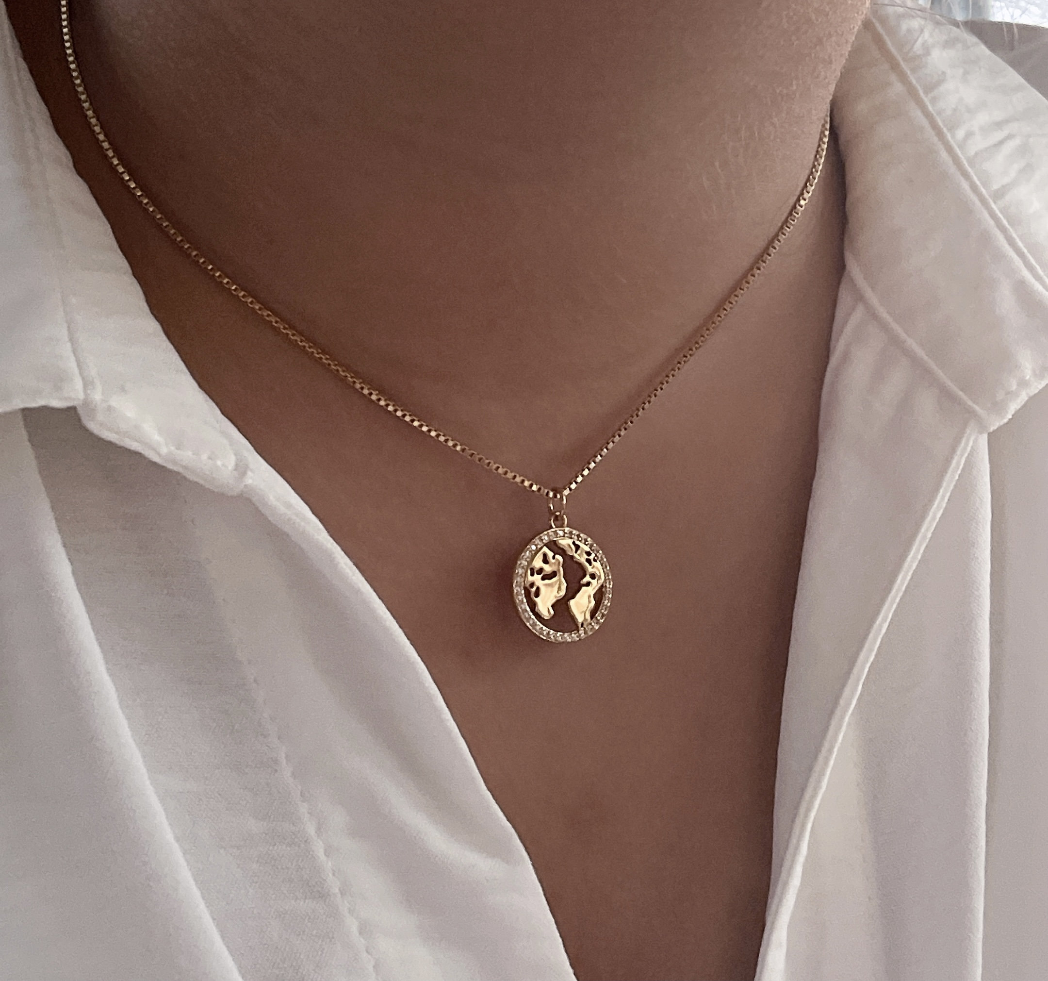 World Necklace Map Necklace Planet Necklace Universe | Etsy