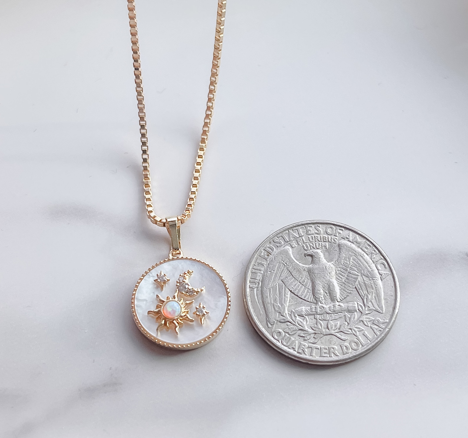 Sun Moon Necklace, Solar Eclipse Necklace, Celestial Sunshine Necklace ...