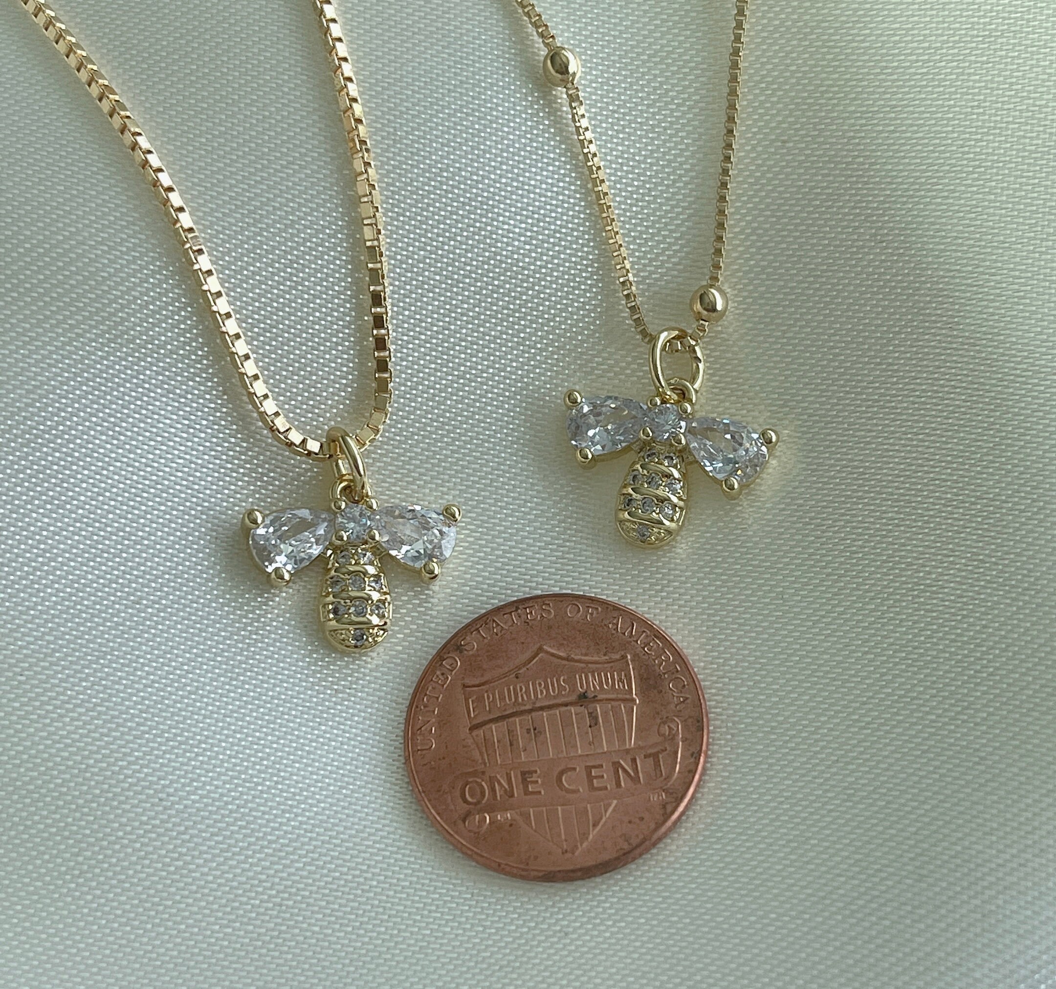 Bee Necklace Tiny Gold Bee Necklace Bridesmaid Necklace | Etsy