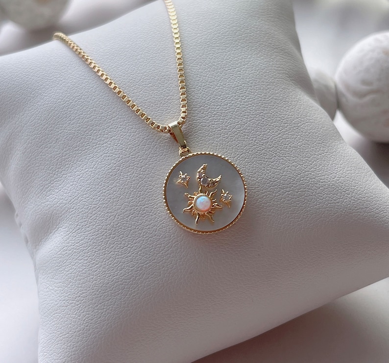 Sun Moon Necklace Solar Eclipse Necklace Celestial Sunshine - Etsy