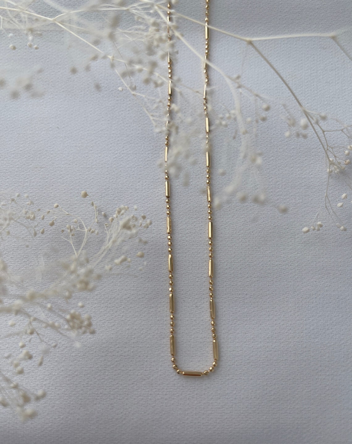 18k GF Gold Minimalist Chain Necklace Tiny Gold Chain - Etsy