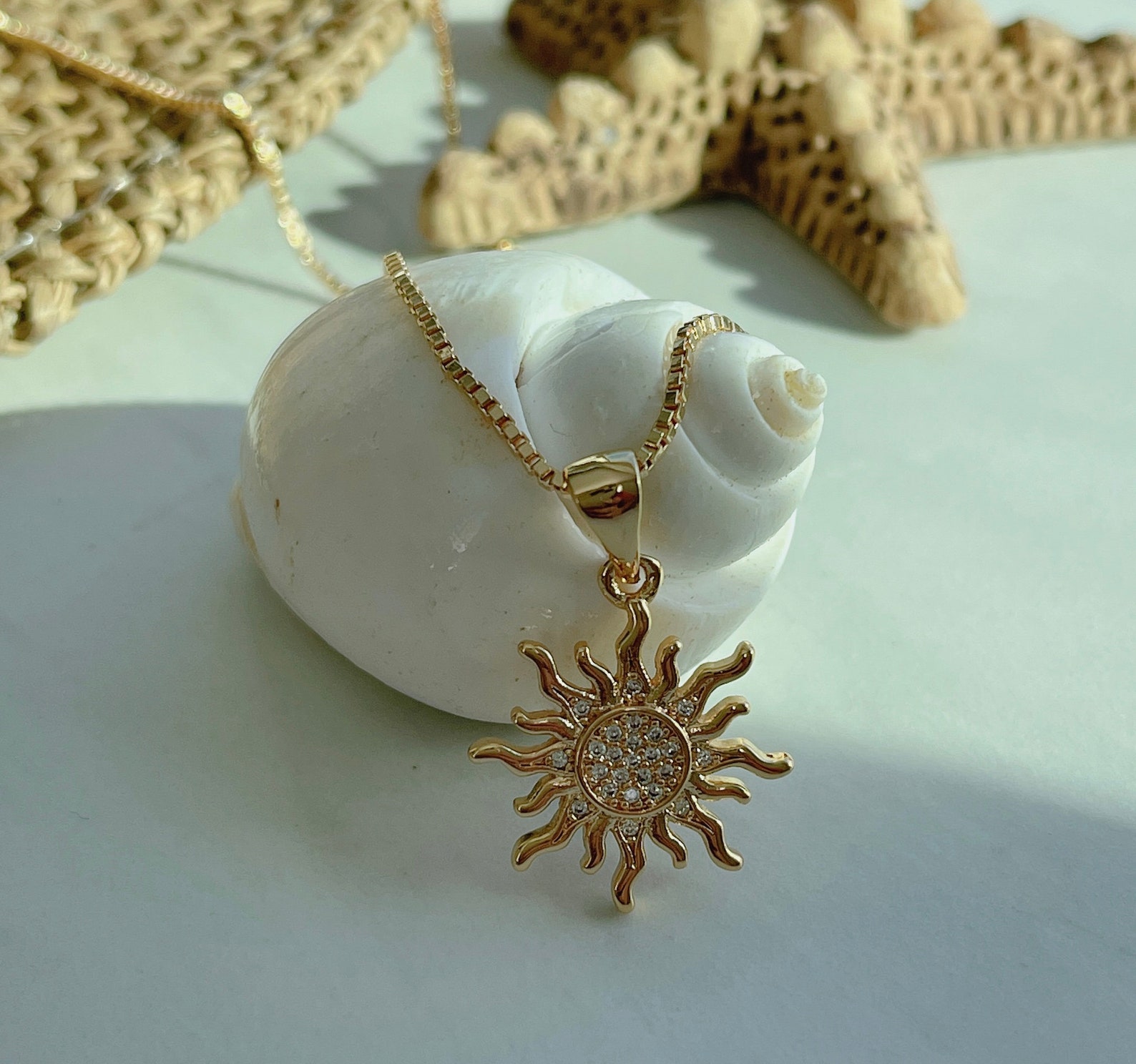 Sunshine Necklace Sun Gold Necklace Sunny Necklace - Etsy