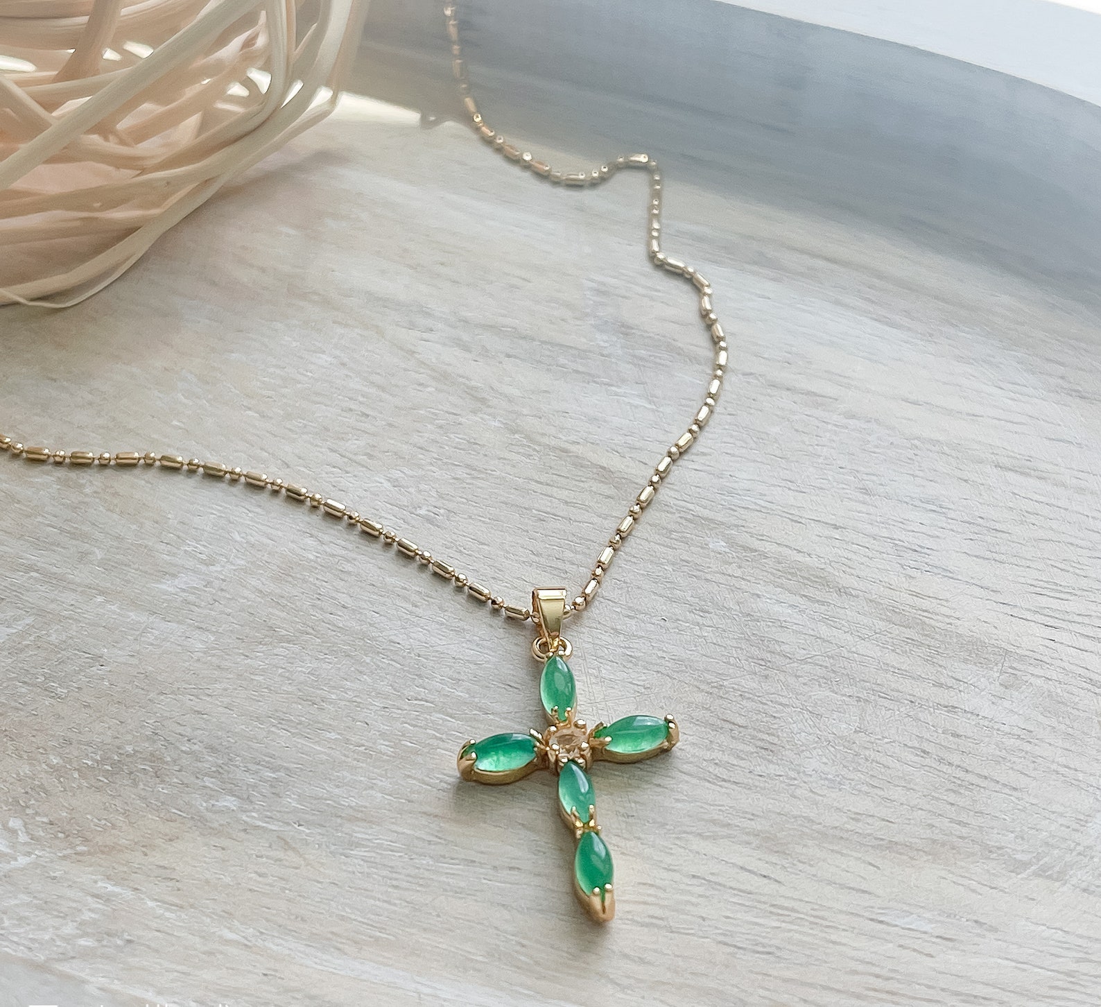 Cross Necklace Jade Cross Necklace Protection Necklace - Etsy