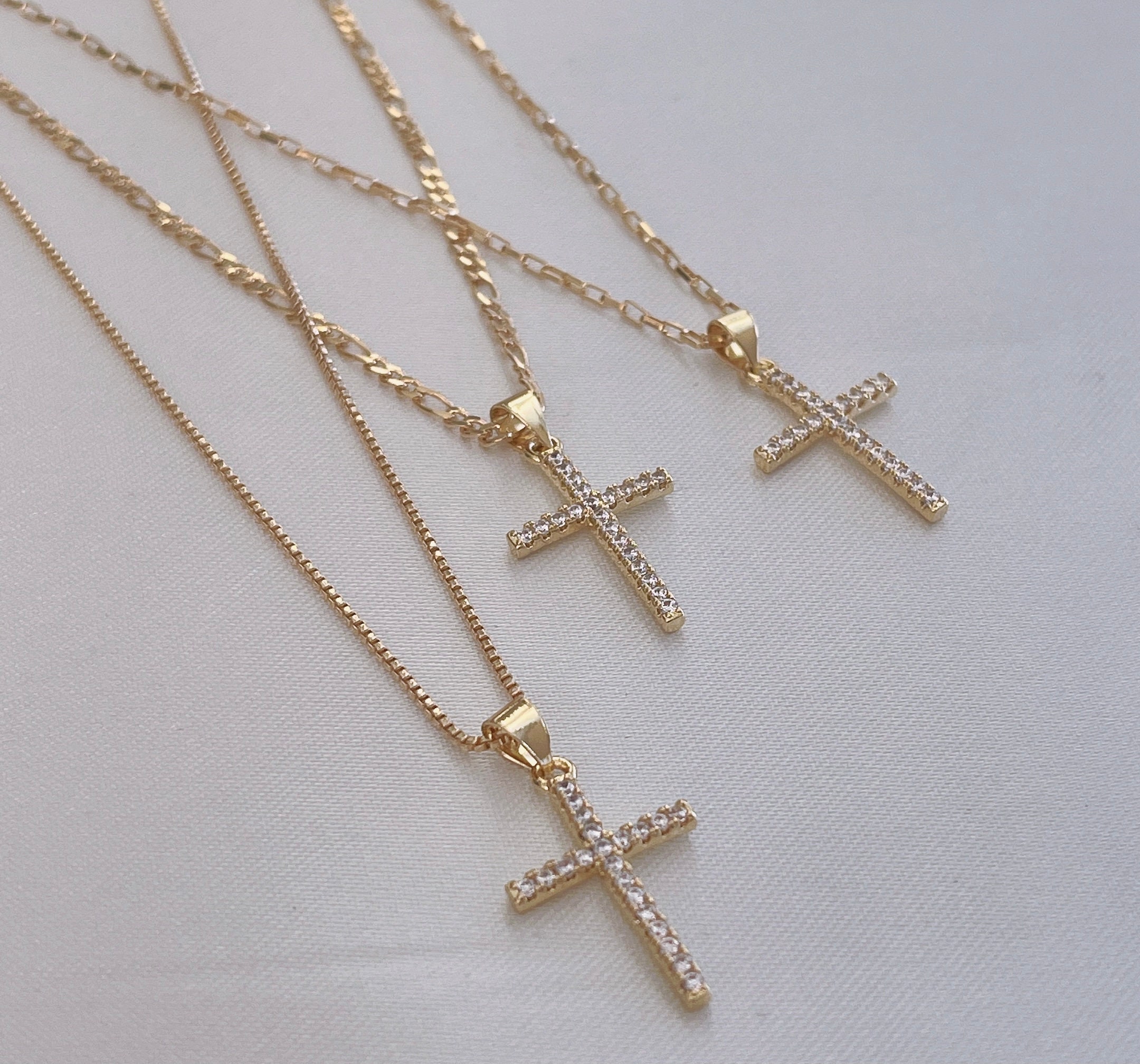Cross Necklace, Dainty Cross Necklace, Protection Necklace, Tiny Cross ...