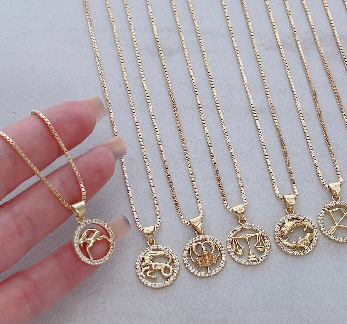 Zodiac Necklace Horoscope Necklace Signs Necklace Astral - Etsy