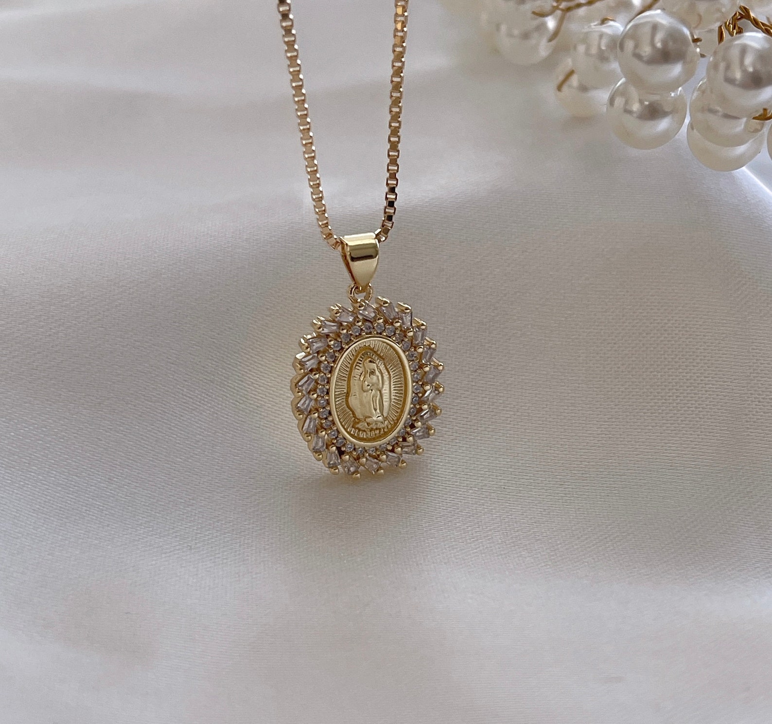 Virgin Mary Necklace Mother Mary Necklace Religious - Etsy