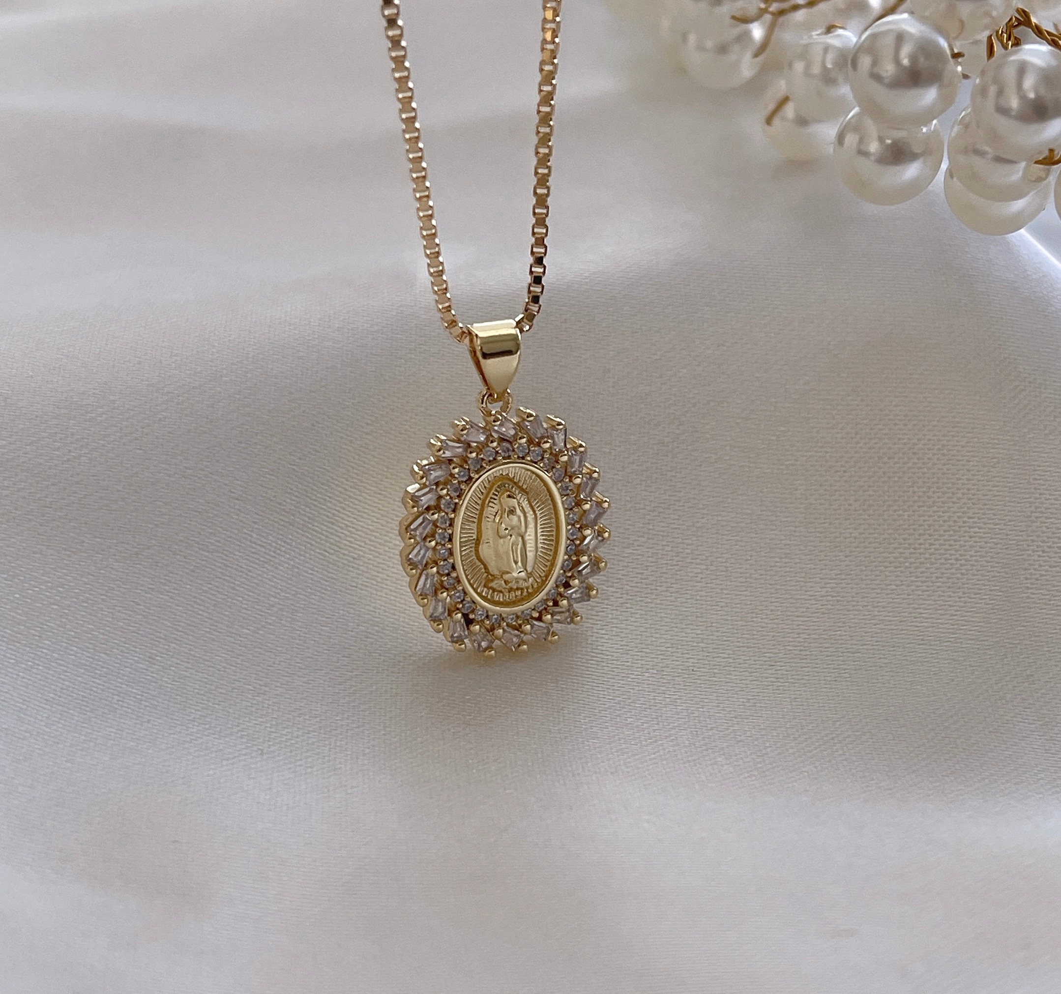 Virgin Mary Necklace Mother Mary Necklace Religious | Etsy