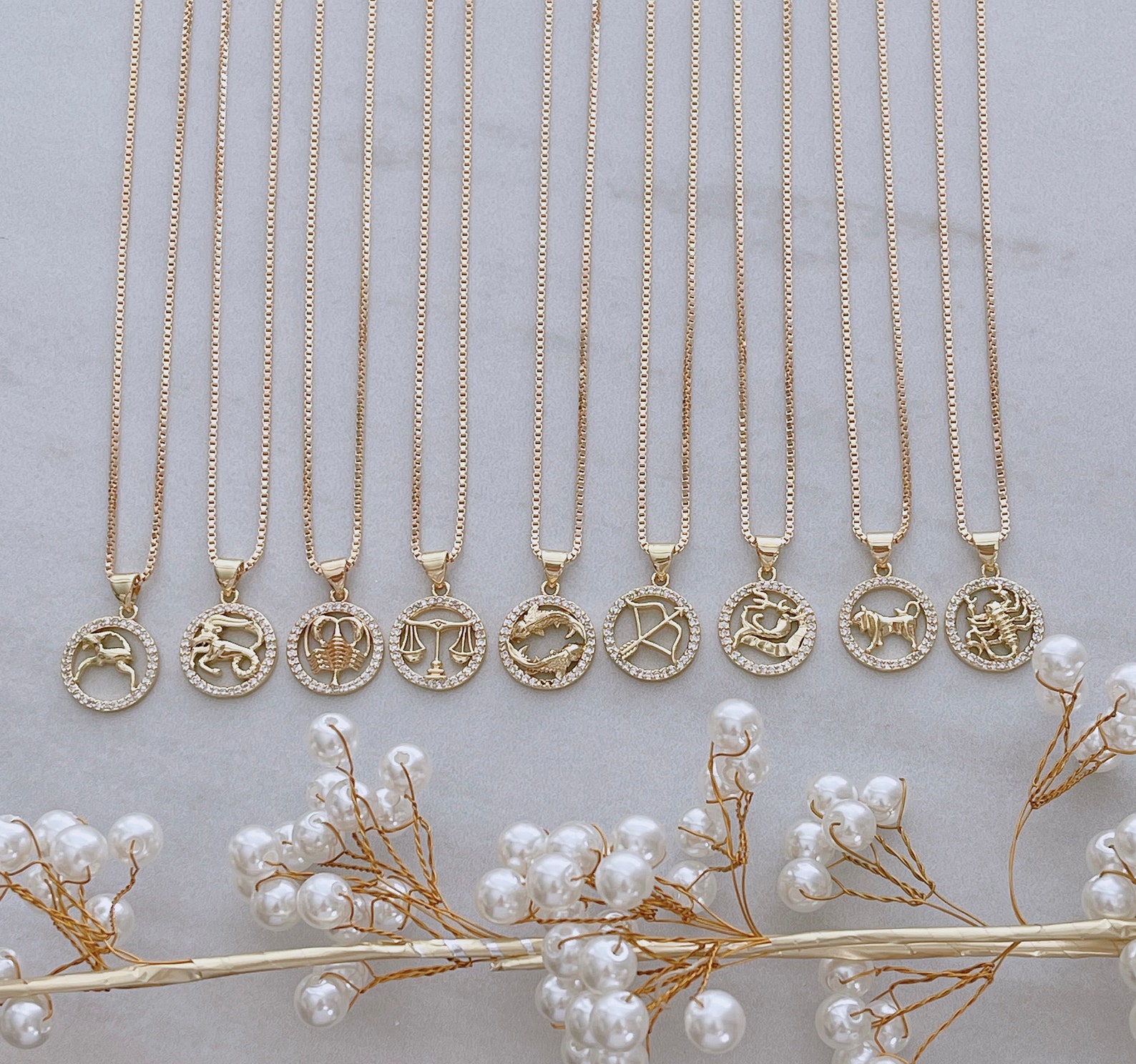 Zodiac Necklace Horoscope Necklace Signs Necklace Astral - Etsy