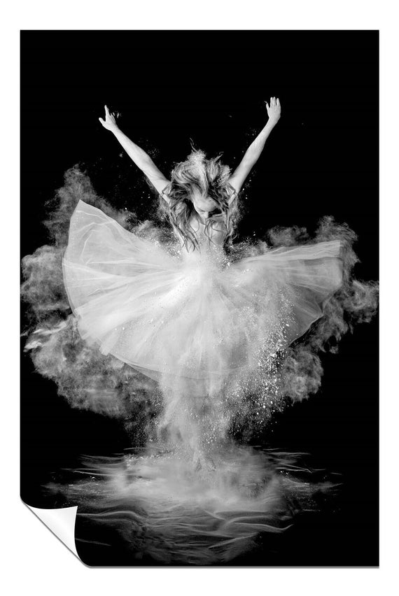 Black & White Dancing Ballerina Leap Pose Artistic Poster Wall - Etsy