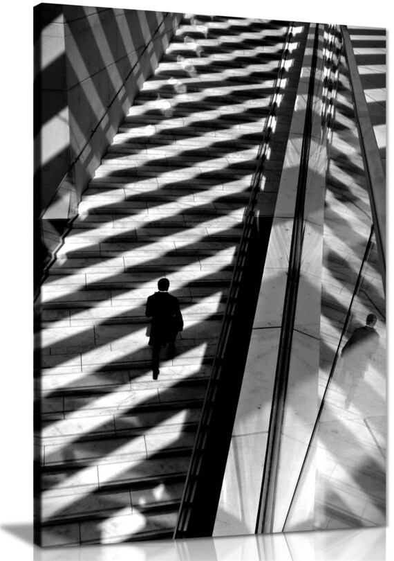 Light & Shadow Man Walking on Street Framed Canvas Print Wall - Etsy