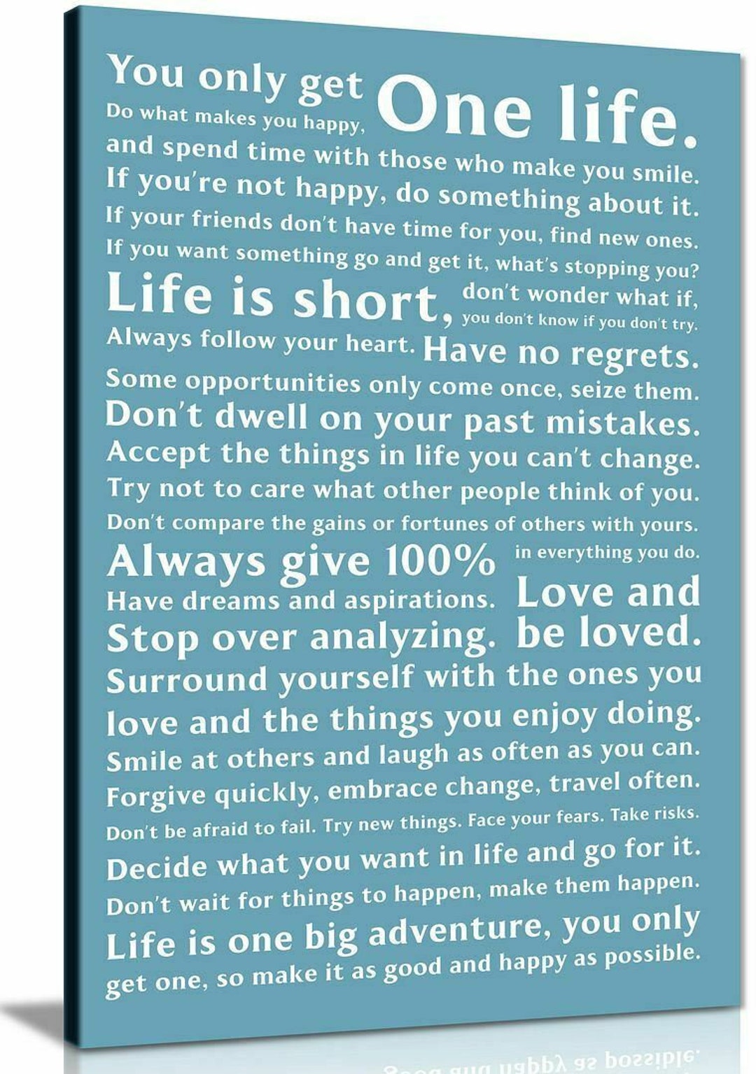 Life Manifesto Quote Canvas Wall Art Picture Print Home Decor - Etsy UK