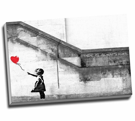 Banksy Girl With Red Balloon Stencil Canvas Print Wall Art - Etsy