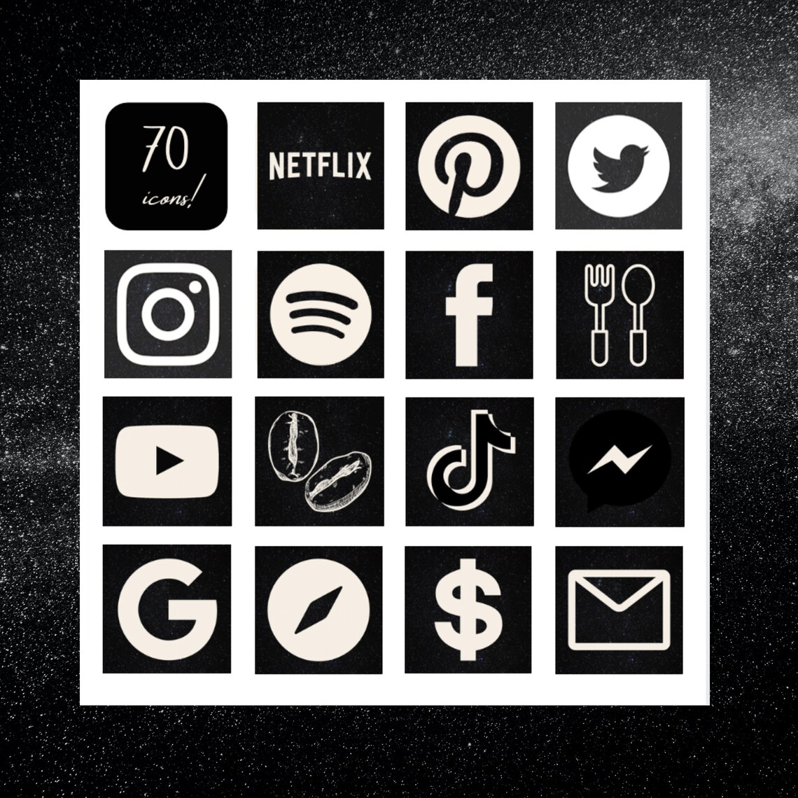 IOS 14 Galaxy Themed App Icons - Etsy
