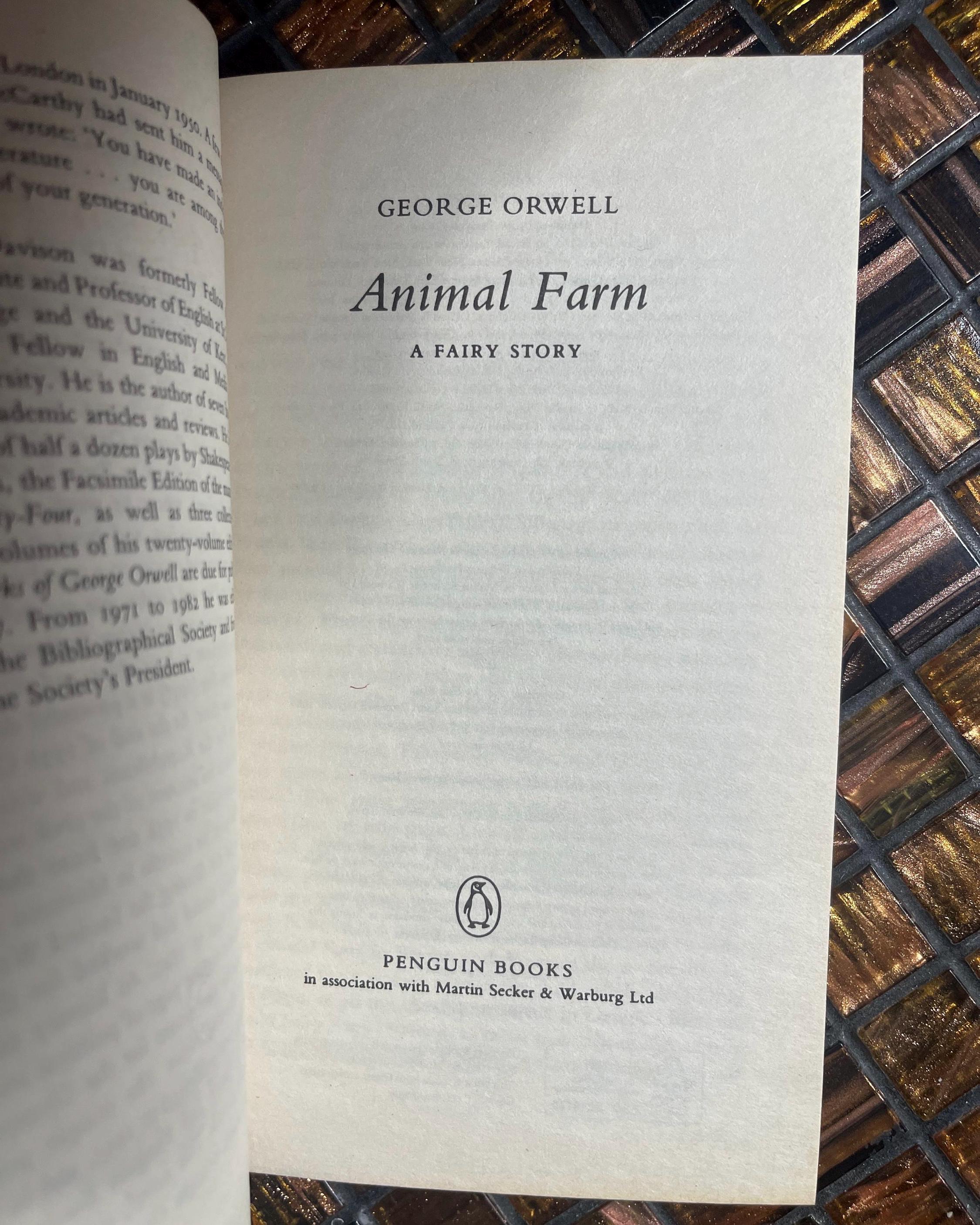 Animal Farm - George Orwell - 1989 Penguin Books - Paperback - Etsy