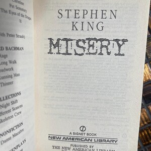 Misery - Stephen King - Signet 1988 - Paperback - Etsy