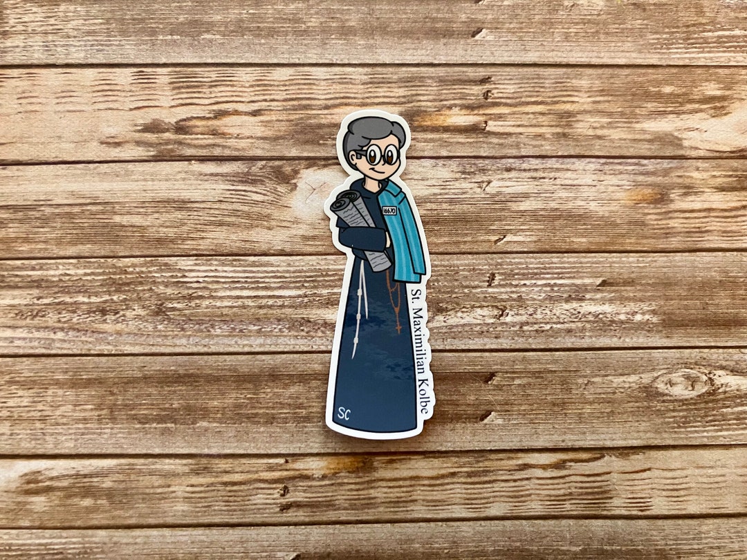St. Maximilian Kolbe Matte Sticker, Catholic Stickers, Saint Stickers ...