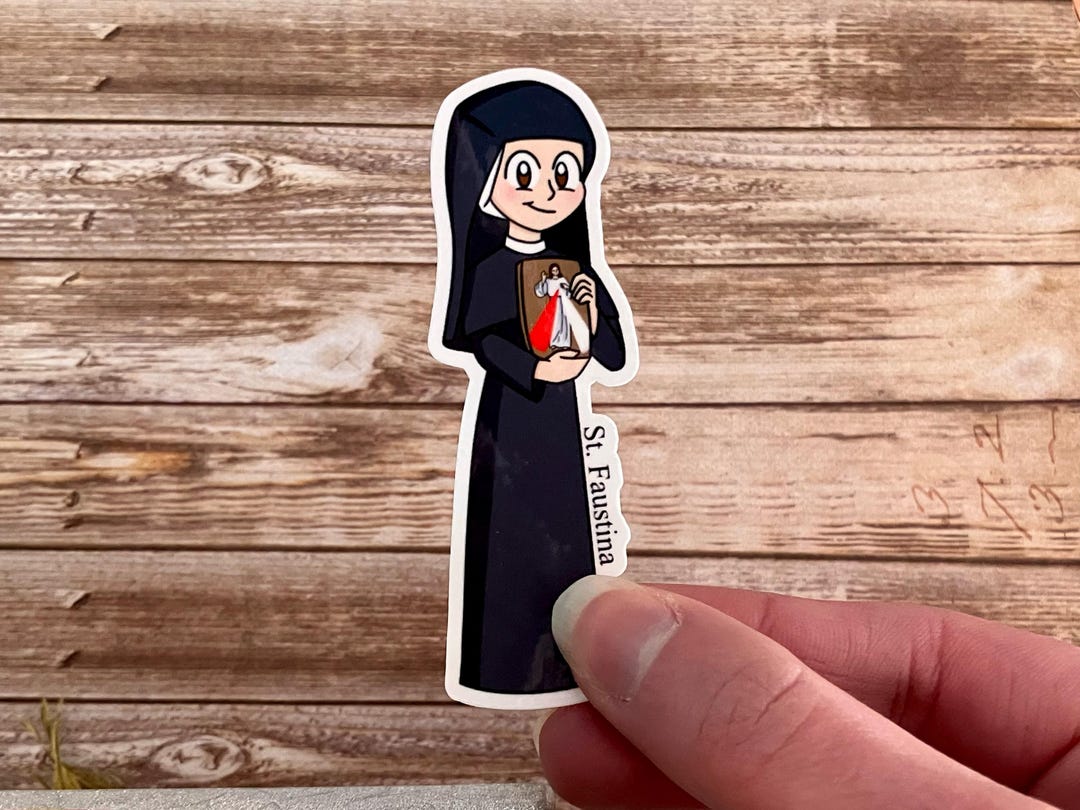 St. Faustina Sticker, Catholic Stickers, Saint Stickers, Catholic Saint ...