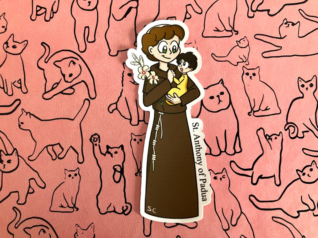 St. Anthony of Padua Matte Sticker, Catholic Stickers, Saint Stickers ...