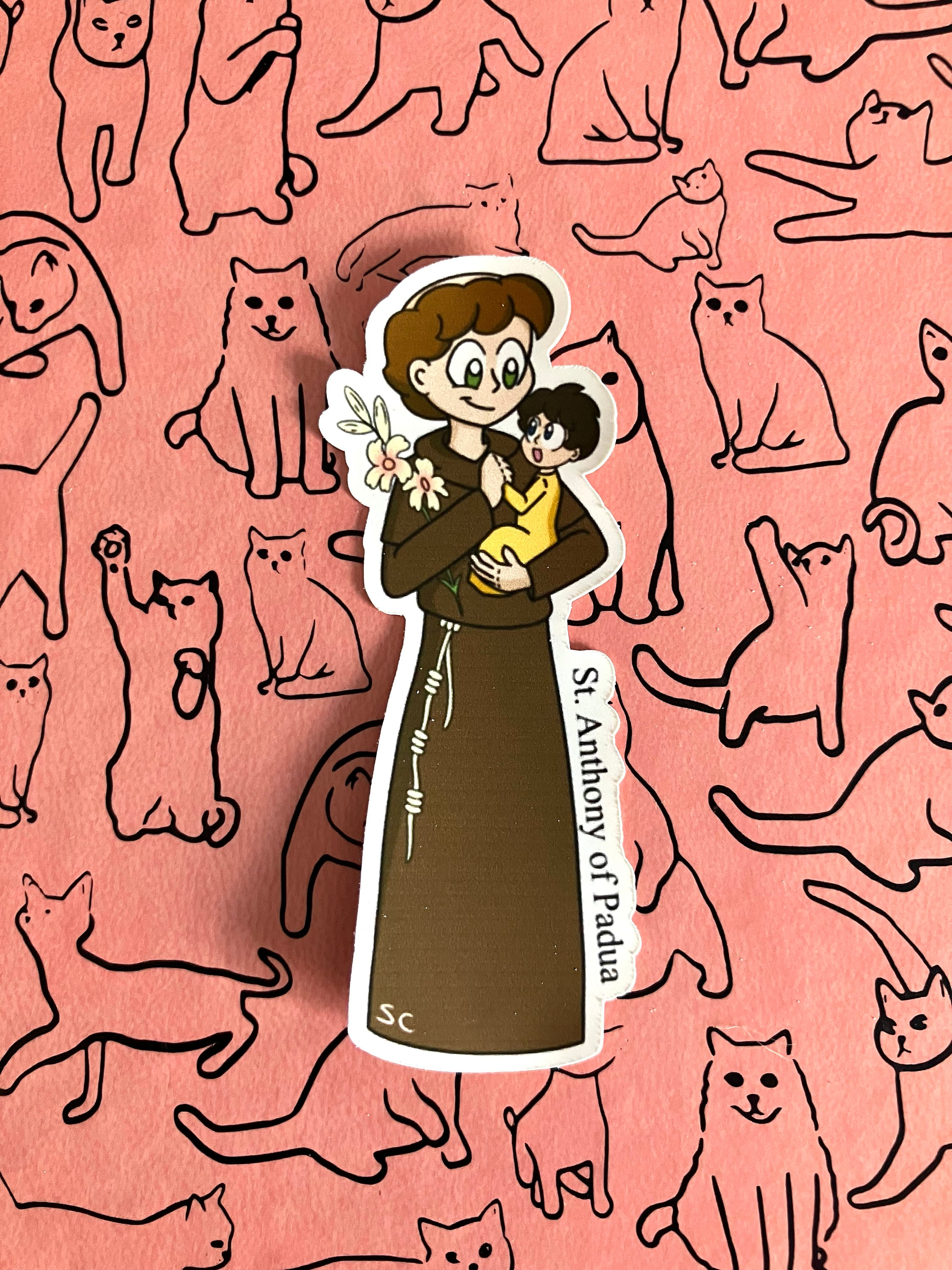 St. Anthony of Padua Matte Sticker, Catholic Stickers, Saint Stickers ...