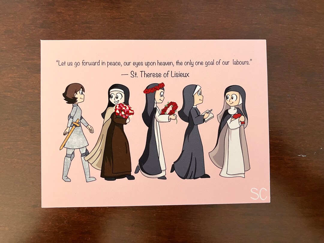 Female Saints Print, St. Joan of Arc, St. Therese of Lisieux, St. Rose ...