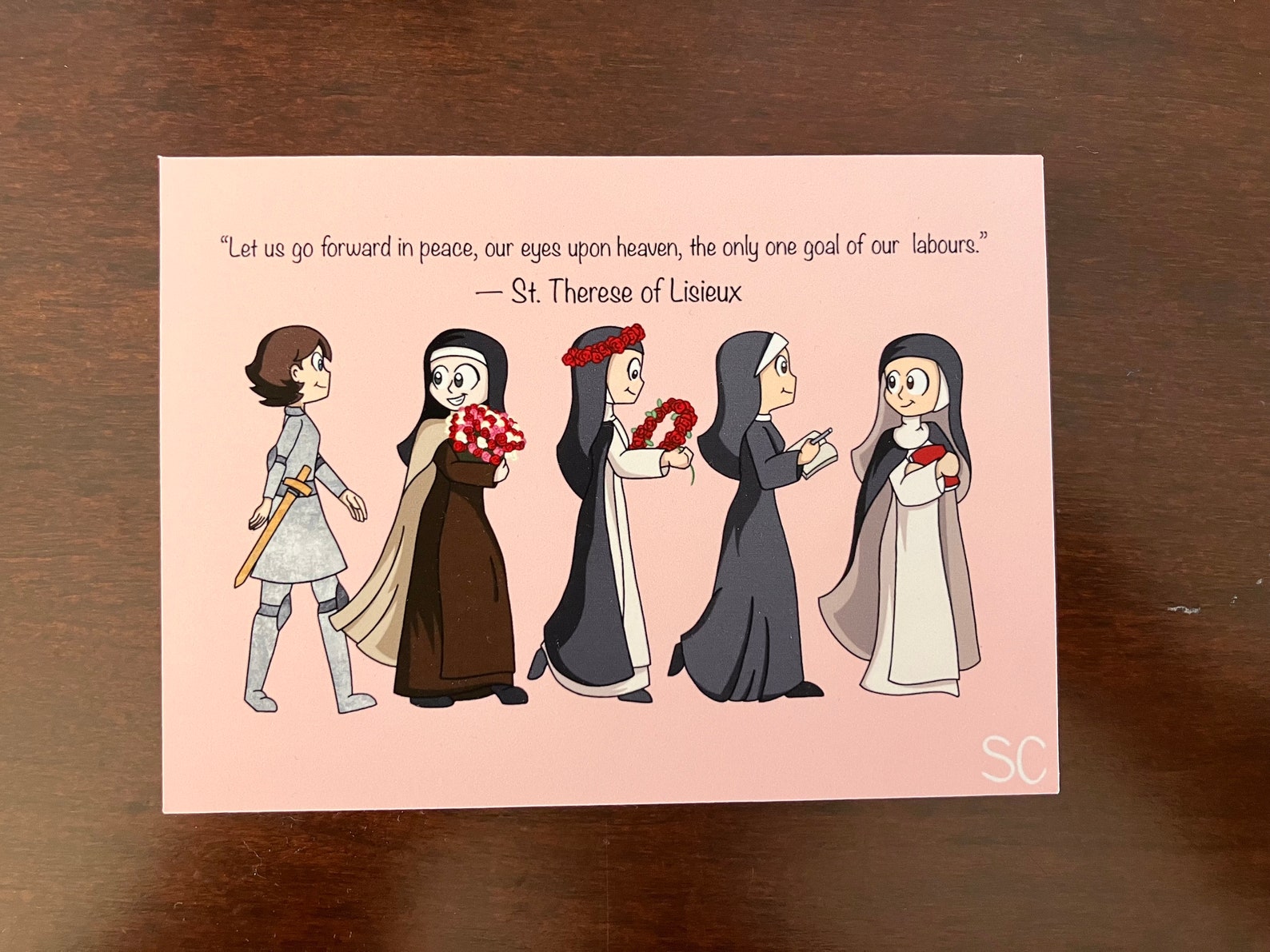 Female Saints Print, St. Joan of Arc, St. Therese of Lisieux, St. Rose ...