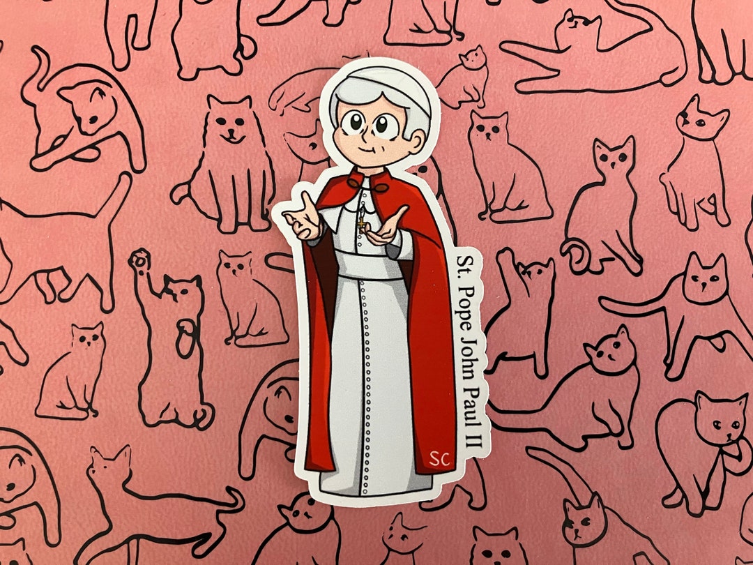 St. Pope John Paul II Matte Sticker, Catholic Stickers, Saint Stickers ...