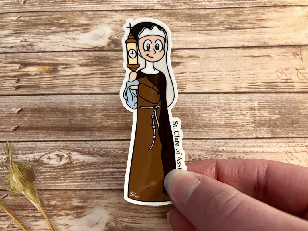 St. Clare of Assisi Sticker, Catholic Stickers, Saint Stickers ...