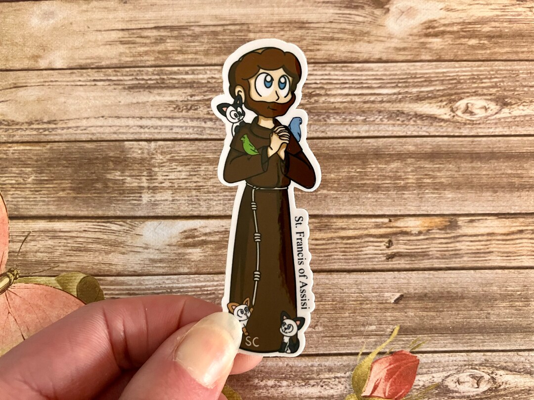 St. Francis of Assisi Matte Sticker, Catholic Stickers, Saint Stickers ...